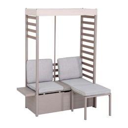 Loungegarnitur Gartensofa Faro Grau/Beige