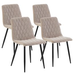 STUHL 4er-Set Abril Stoff beige
