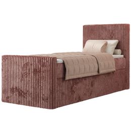BOXBETT TILIANO DUO 90/200 - Rosa Cord - H4 - Topper Visco - Rechts Seite