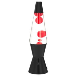 Novel Lavaleuchte, Rot, Schwarz, Metall, Glas, Uni, 55 mm, rund, warmwei&szlig;, 37.5 cm, RoHS, Bsci, CE, Wippschalter, Lampen & Leuchten, Innenbeleuchtung, Dekoleuchten
