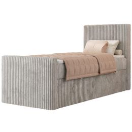 BOXBETT TILIANO DUO 90/200 - Hellgrau Cord - H4 - Topper T25 - Rechts Seite