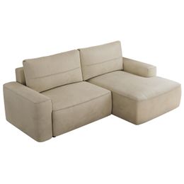 ECKSOFA BELLUNO L Beige Velvet - Rechts
