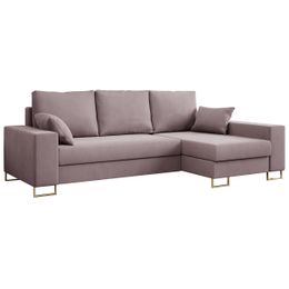 ECKSOFA Dorian Velvet Rosa