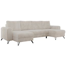 WOHNLANDSCHAFT AXEL U Cord Beige