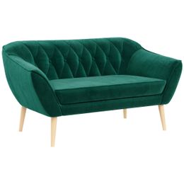 SOFA Pirs 2 Sitzer Velvet Dunkelgr&uuml;n