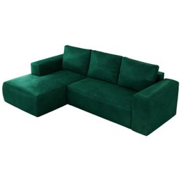 ECKSOFA TRENTINO L Dunkelgr&uuml;n Velvet - Links