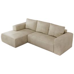 ECKSOFA TRENTINO L Beige Velvet - Links