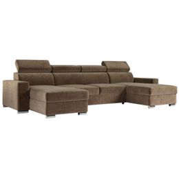 WOHNLANDSCHAFT FOX U Braun - Velvet