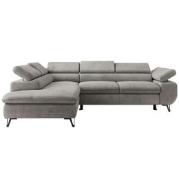 ECKSOFA PABLO L Hellgrau Velvet - Links Seite