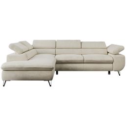ECKSOFA PETER L Beige Velvet - Links Seite