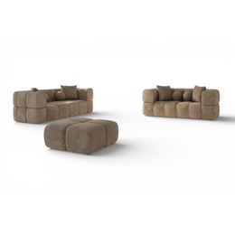 Fun M&ouml;bel SOFASET Vega 3-2 Inkl. Hocker