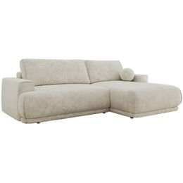 ECKSCHLAFSOFA RINA L Creme Schenille grob gewebt - rechts