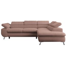 ECKSOFA PETER L Rosa Boucle - Rechts Seite
