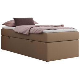 BOXBETT ZERO 90/200 - Braun Pl&uuml;sch - H3 - Topper Visco