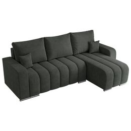 ECKSOFA KIRASSO L Dunkelgrau Stukture