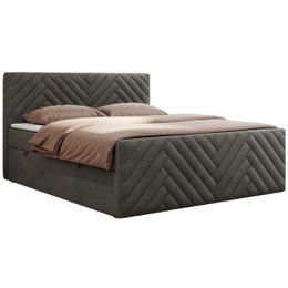 BOXBETT PARIS DUO 120/200 - Dunkelgrau Velvet - H4
