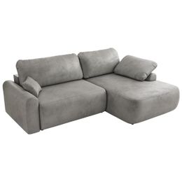 ECKSCHLAFSOFA CUBO L Hellgrau Velvet - rechts