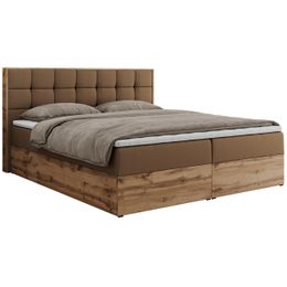 BOXBETT ALBERO 1 - 160/200 Braun Kunstleder - H3