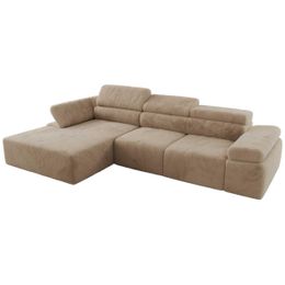 ECKSOFA RILASSO L Beige Pl&uuml;sch - links