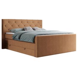 BOXSPRINGBETT KING VELEN 160/200 Orange Struktur - H4