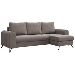 ECKSOFA Axel Samt Hellbraun