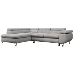 ECKSOFA PEDRO L Hellgrau Velvet - Links Seite
