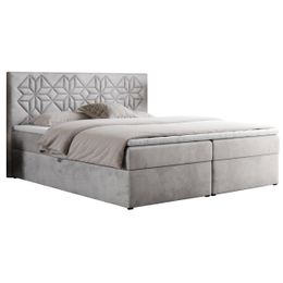 BOXBETT LEILA 120/200 Hellgrau Velvet - H3
