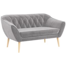SOFA Pirs 2 Sitzer Velvet Hellgrau