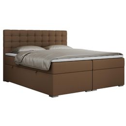 BOXBETT SUSAN 120/200 Braun Kunstleder - H4