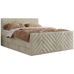 BOXSPRINGBETT PARIS KING DUO - 140/200 - Beige Velvet - H4