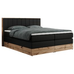 BOXSPRINGBETT BELLISSIMO KING 200/200 Schwarz Kunstleder - H4