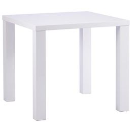 P & B Esstisch, Wei&szlig; Hochglanz, Holzwerkstoff, quadratisch, eckig, 80x75x80 cm, Esszimmer, Tische, Esstische, Esstische quadratisch