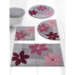 Badematte Grund Gr. 3, grau (grau, lila), rechteckig (60cm x 100cm ), 1 Stk., Badematten, Badematte