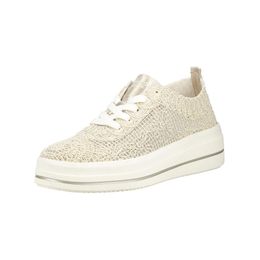 Plateausneaker Remonte "Remonte Sneaker Textil", Damen, Gr. 37, beige, Textil, Schuhe Plateausneaker