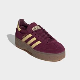 Plateausneaker adidas originals "HANDBALL SPEZIAL BOLD W", Damen, Gr. 36, maroon, orange tint, gum5, Leder, Schuhe Plateausneaker