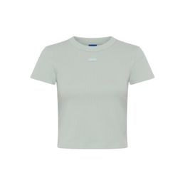T-Shirt Hugo "Baby Tee", Damen, Gr. L, open gr&uuml;n 381, Single Jersey, Obermaterial: 96% Baumwolle, 4% Elasthan, slim fit bauchfrei, Rundhals, Shirts T-Shirt, in verk&uuml;rzter L&auml;nge