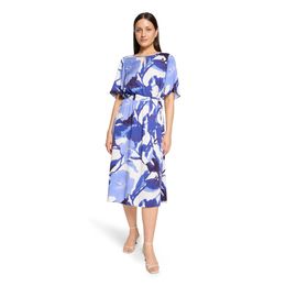 Sommerkleid Betty Barclay "Damen mit Rundhalsausschnitt", Damen, Gr. 36, Normalgr&ouml;&szlig;en, blau (wei&szlig;, blau), Obermaterial: 100% Viskose, figurumspielend lang, Rundhals, Kleider Sommerkleid