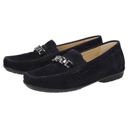Slipper Sioux "Cortizia-727-H", Damen, Gr. 37.5 (UK 4 1/2), blau (dunkelblau), Obermaterial: 100% Ziegenveloursleder GOVL. 100% Gummi rubber., Schuhe Slipper