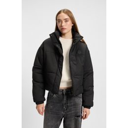 Steppjacke Hugo "Faren", Damen, Gr. XL (42), schwarz (schwarz 001), Web, Obermaterial: 100% Polyamid, unifarben, kurz, elastischer Bund, Jacken Steppjacke, Relaxed Fit, mit verstellbarem Saum