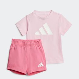 Trainingsanzug adidas Sportswear "I BL T-SET 160", M&auml;dchen, Gr. 68, pink (clear pink, wei&szlig;), Obermaterial: 100% Baumwolle, Sportanz&uuml;ge Trainingsanzug