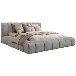 POLSTERBETT NUBEA CLASSIC 180/200 - Hellgrau Velvet - ohne Matratze