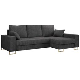 ECKSOFA Dorian Cord Dunkelgrau