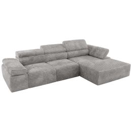 ECKSOFA RILASSO L Hellgrau Cord - rechts