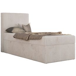 JUGENDBETT TILIO 90/200 - Beige Cord - H3 - Links Seite