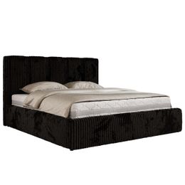 POLSTERBETT SAVINO CLASSIC 180/200 - Schwarz Cord - Schaum-Matratze