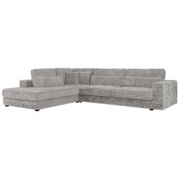 ECKSOFA Savona Hellgrau breiter Cord - links