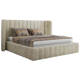 POLSTERBETT GOLETTA CLASSIC 200/200 - Beige Velvet - Schaum-Matratze