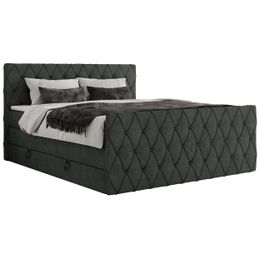 BOXSPRINGBETT MIREN KING DUO 200/200 Dunkelgrau Struktur - H3