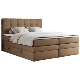 BOXSPRINGBETT ERNI KING 200/200 Braun Kunstleder - H3