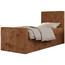 JUGENDBETT TILIO DUO 90/200 - Orange Cord - H3 - Rechts Seite